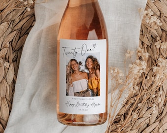 Custom 21st Birthday Champagne Label, Finally 21 Twenty One Wine, Funny ...
