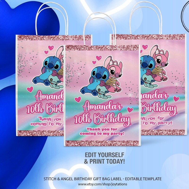 Stitch Birthday Goodie Bags - Etsy