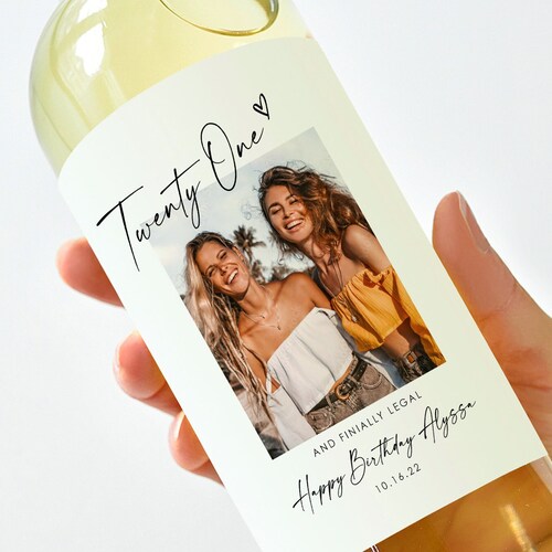 Custom Finally Legal 21 Birthday Wine Label With Photo 21st - Etsy