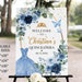 Blue and Gold Floral Quineanera Welcome Sign, Mis Quince Años Welcome ...