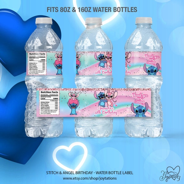 Stitch Birthday Water Bottle Wraps - Etsy