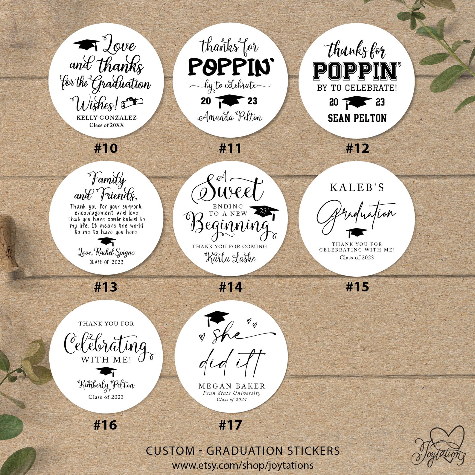 Personalized Graduation Thank You Stickers, Graduation Decorations 2024 ...