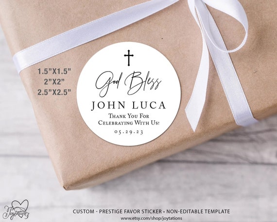 Personalized Baptism Stickers Printed, Baptism Favor Stickers, Baptism ...