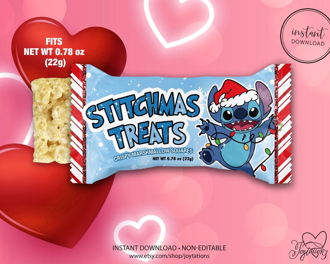 Lilo and Stitch Christmas Rice Krispies Treats Wrapper Digital File ...