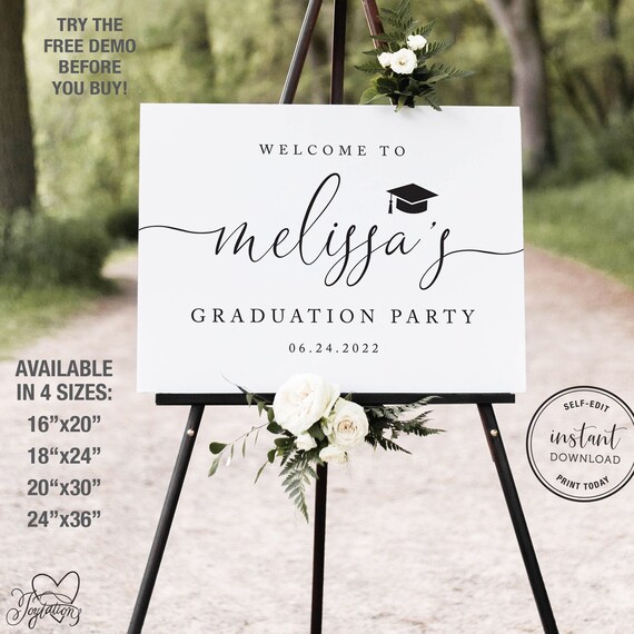 Editable Graduation Party Welcome Sign Template Graduation Welcome 
