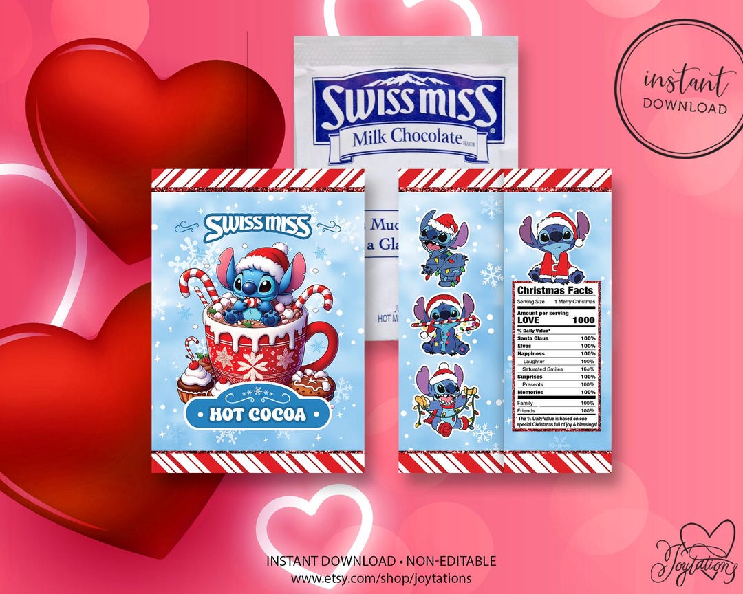 Lilo and Stitch Hot Cocoa Wrappers, Disney Hot Cocoa, Disney Stitch ...