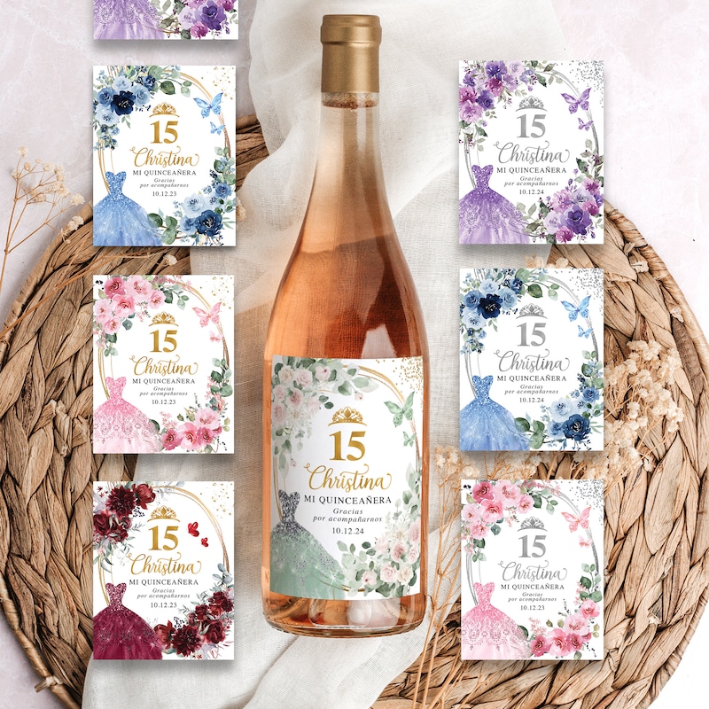 Burgundy Quinceanera Bottle - Etsy