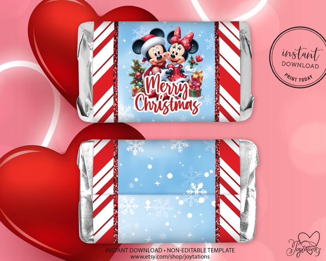 Mickey Mouse Christmas Hershey's Chocolate Miniatures Wrapper Printable ...