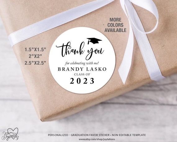 Personalized Graduation Thank You Stickers, Graduation Decorations 2023 ...