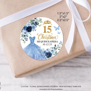 Quinceañera Stickers Printed, Mis Quince Años Stickers, Mis XV Años ...