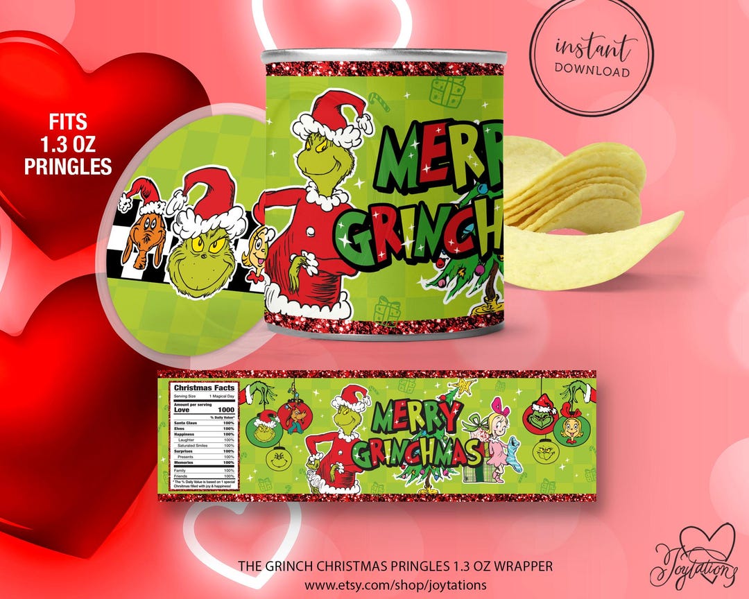 The Grinch Pringles Chip Can Label Digital File Instant Download, Can ...
