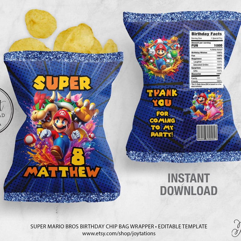 Mario Bros Candy Paper Bag - Etsy