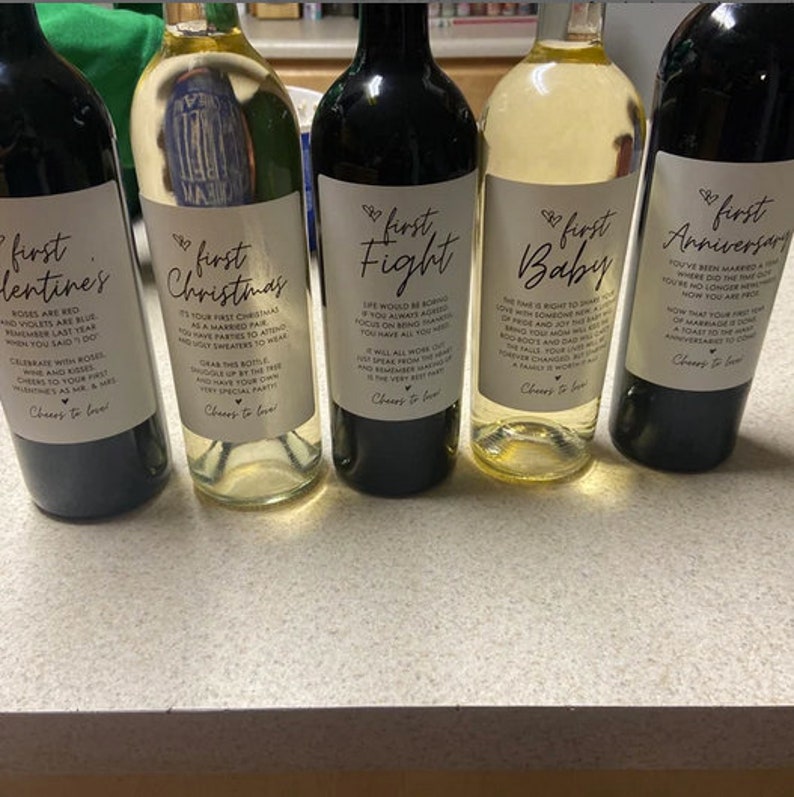 Marriage Milestone Wine Bottle Labels Instant Download - Etsy
