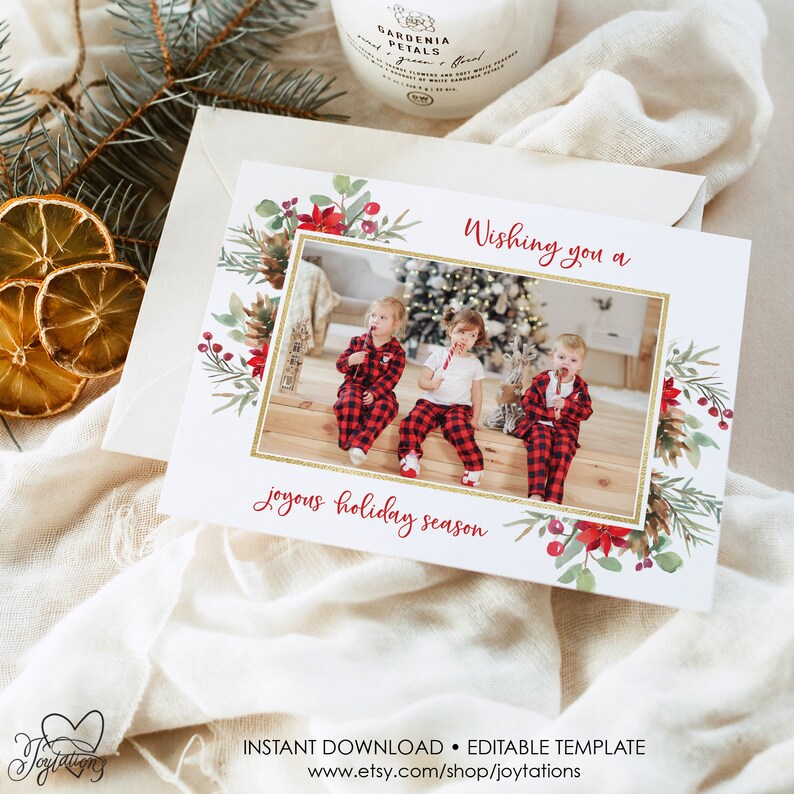 Editable Photo Christmas Card Template Printed or Digital File ONLY ...
