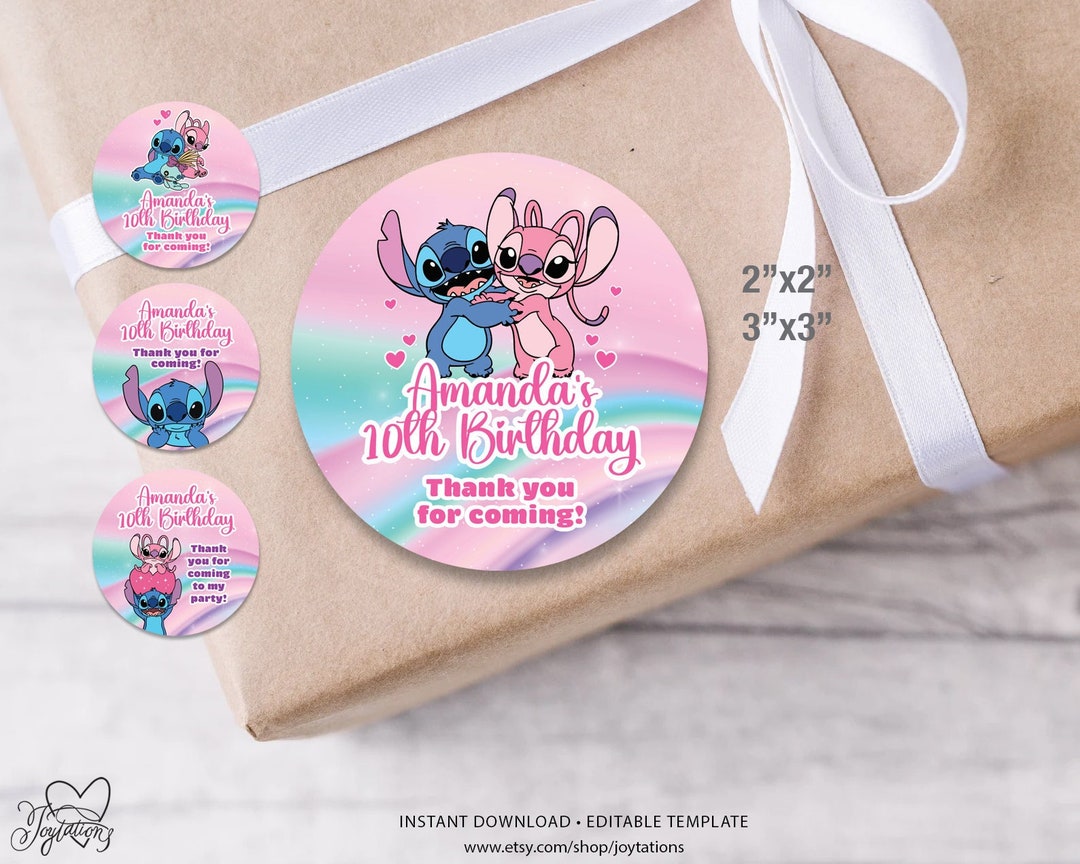 Lilo and Stitch Birthday Party Stickers 2" and 3" Template, Lilo ...