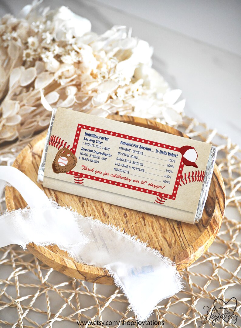 Baseball Baby Shower Hershey's Chocolate Bar Wrappers Printed, Sports ...