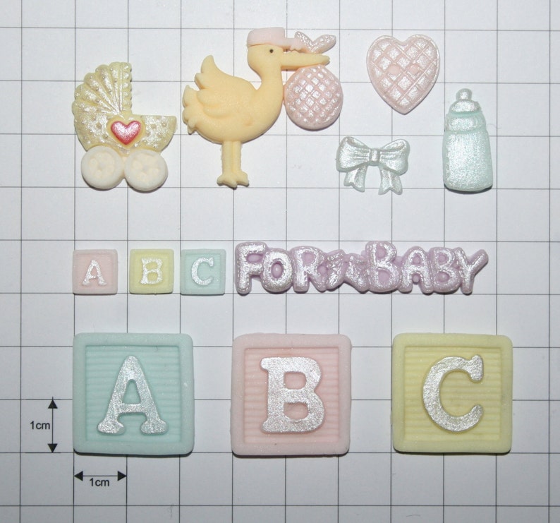 Tiny Baby Shower Pram Blocks Stork Mould. 9cm Food & Heat | Etsy