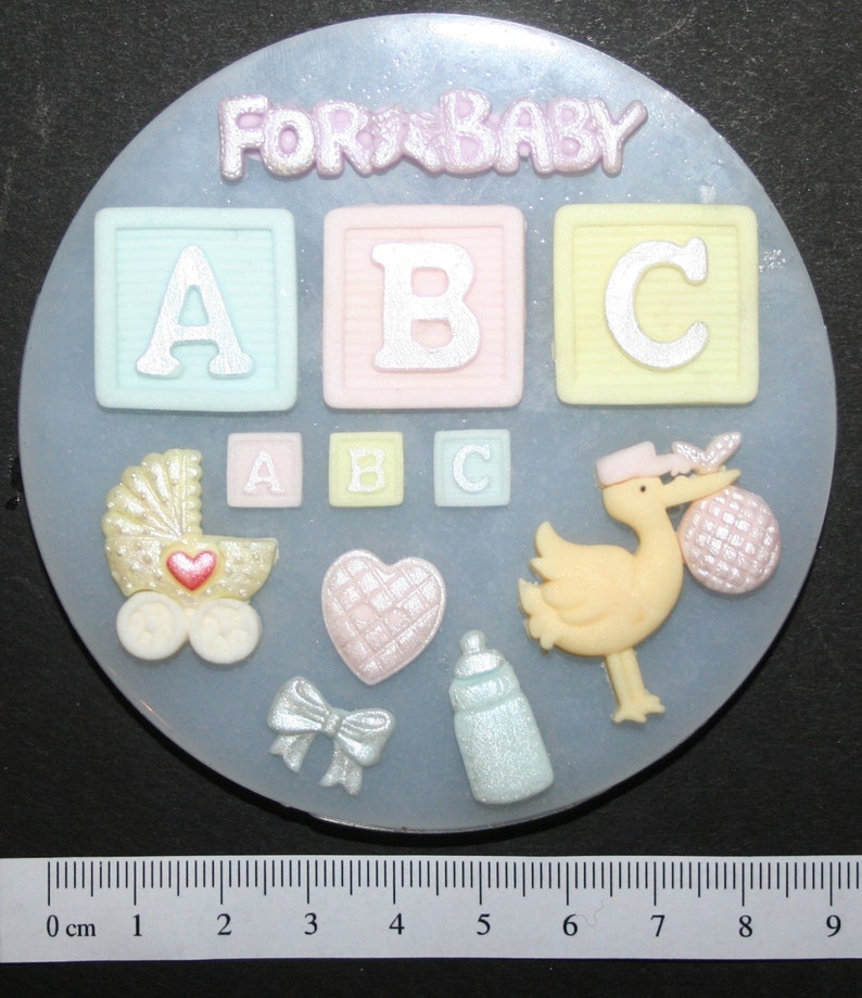 Tiny Baby Shower Pram Blocks Stork Mould. 9cm Food & Heat | Etsy