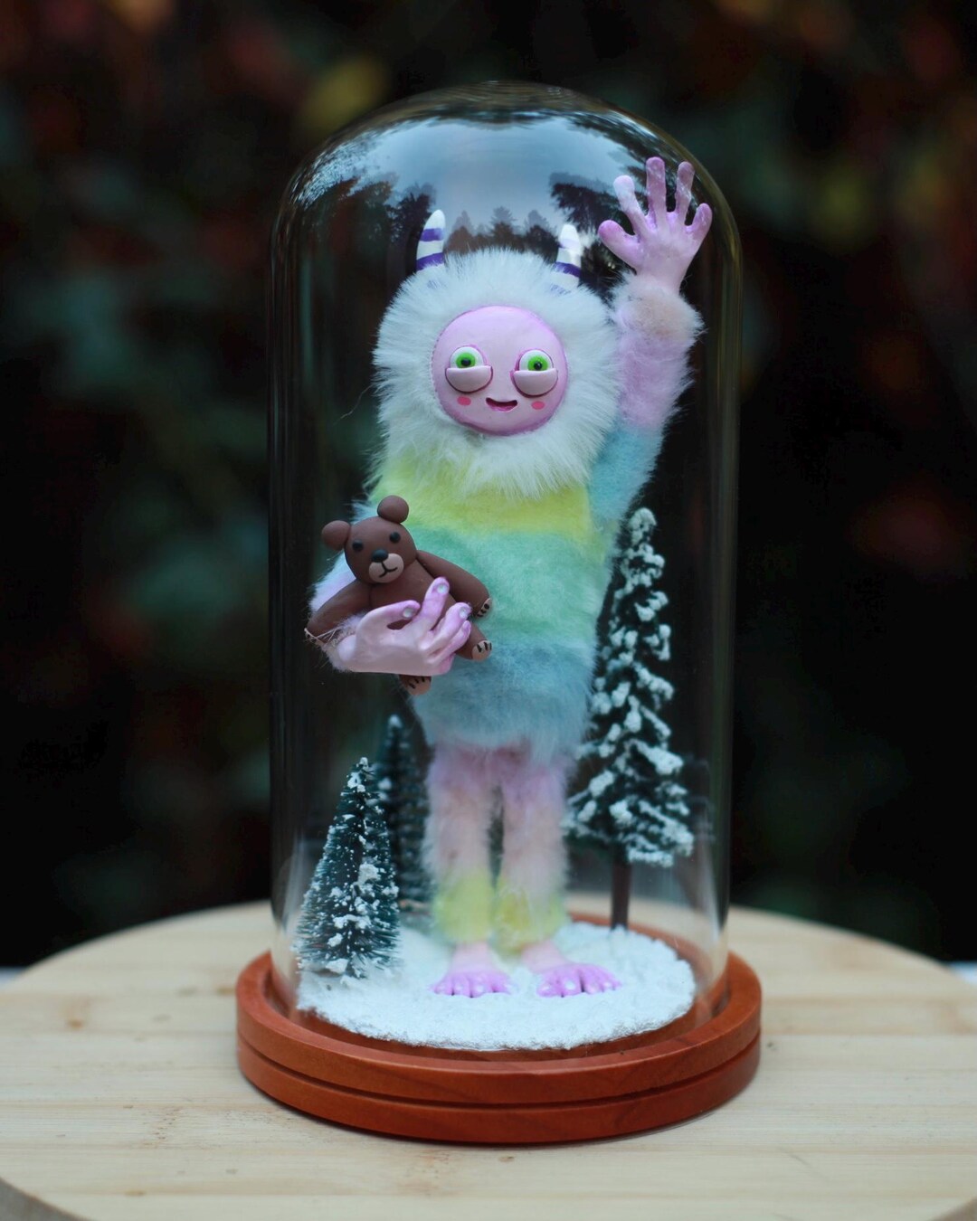 Yeti, Snow Creature, Glass Cloche, Snow Diorama, Creepy Cute, Weird ...