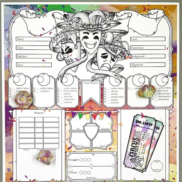 Fillable Bard Character Sheet - Etsy