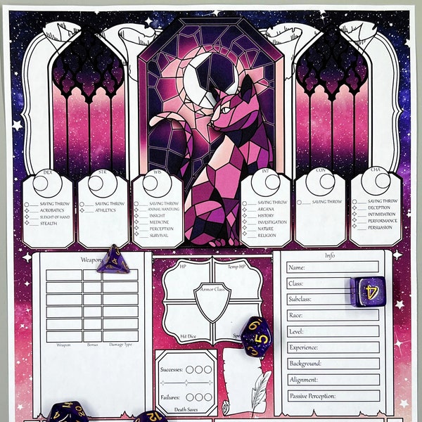 Familiars Character Sheet - Etsy