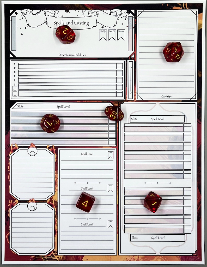 Phoenix Druid Circle of Wildfire Dnd 5e Character Sheet Digital ...