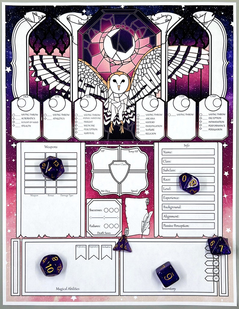 Wizard Dnd 5e Character Sheet Digital Download - Etsy