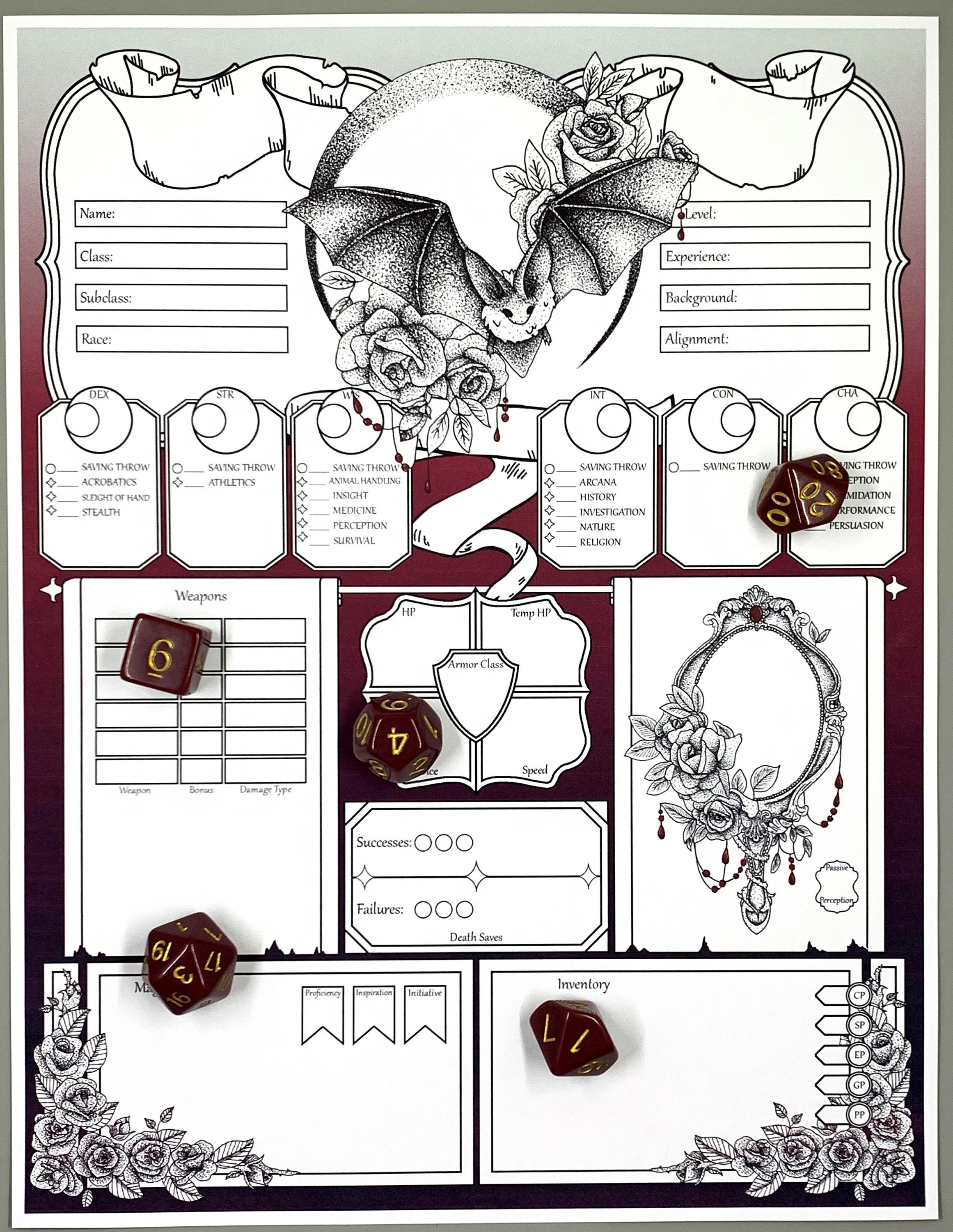 Vampire Rpg Sheets Back