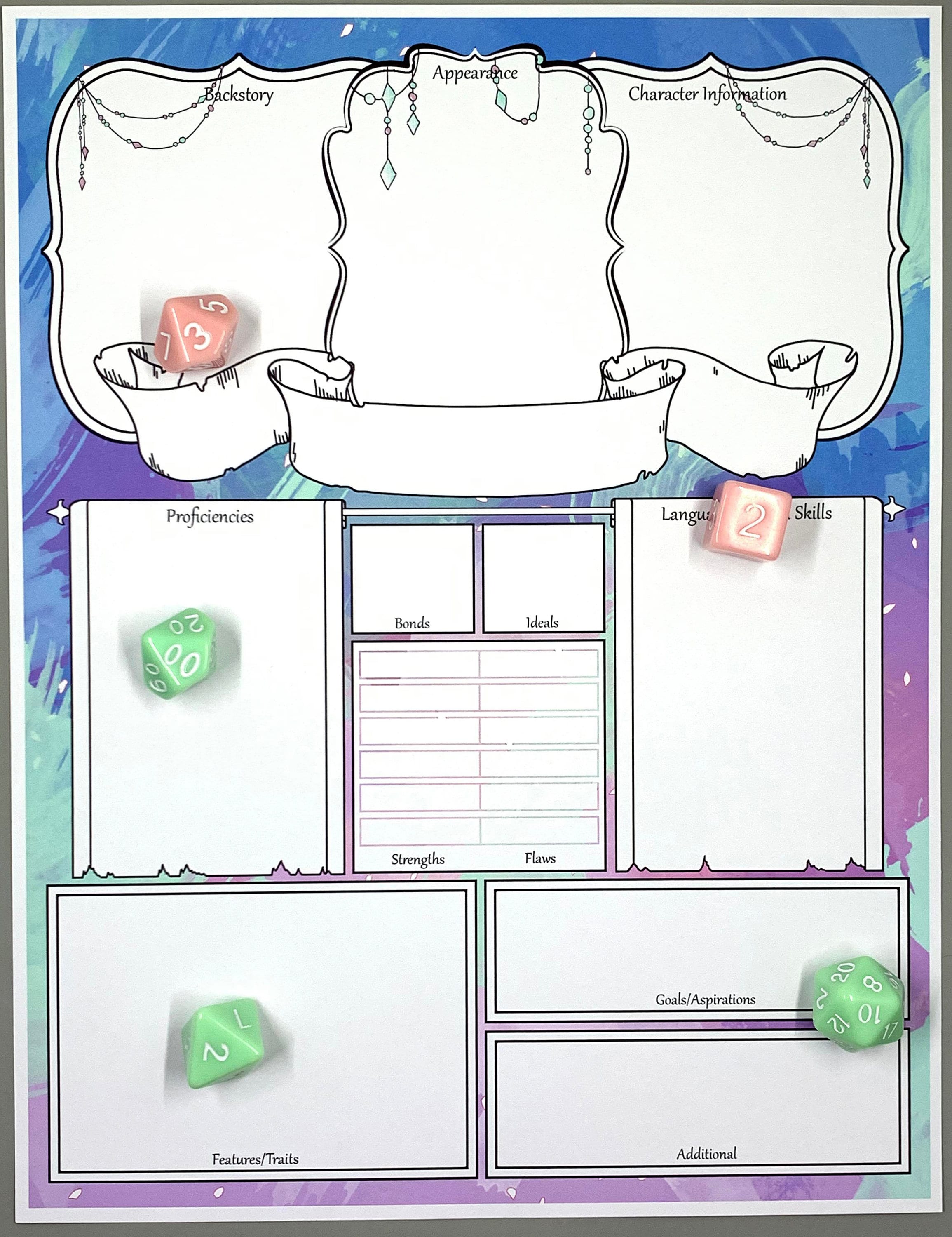 Jeweled Lotus Dnd 5e Character Sheet Digital Download - Etsy