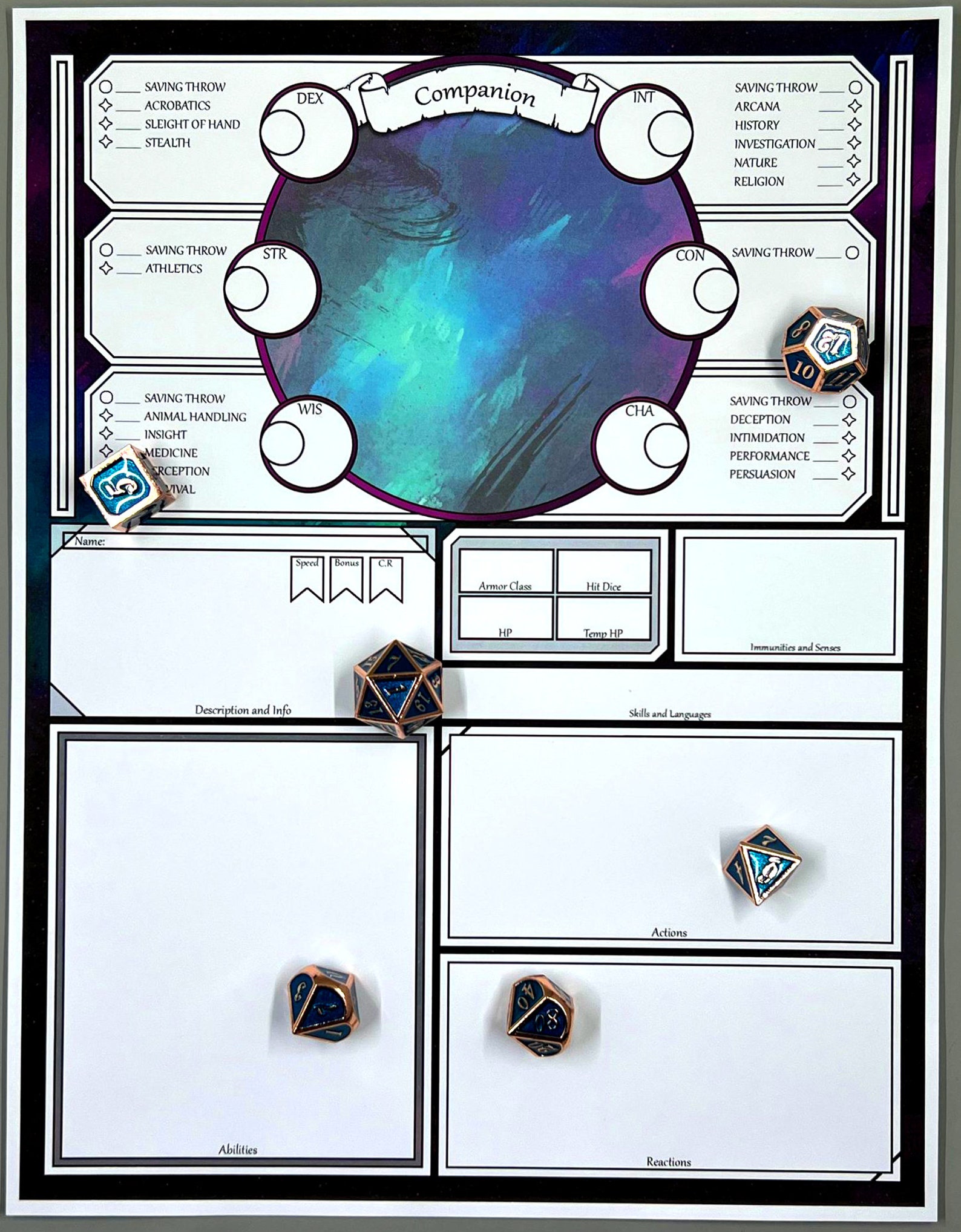 Displacer Beast Dnd 5e Character Sheet Digital Download - Etsy