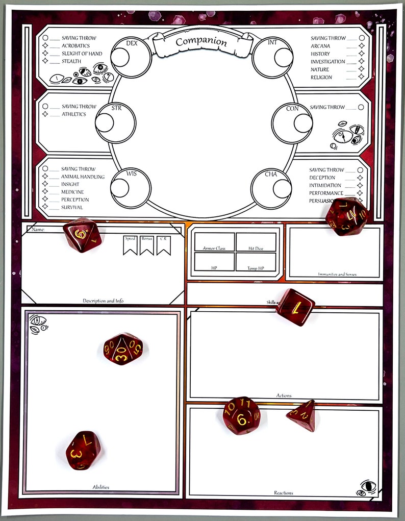 Beholder Dnd 5e Character Sheet Digital Download - Etsy