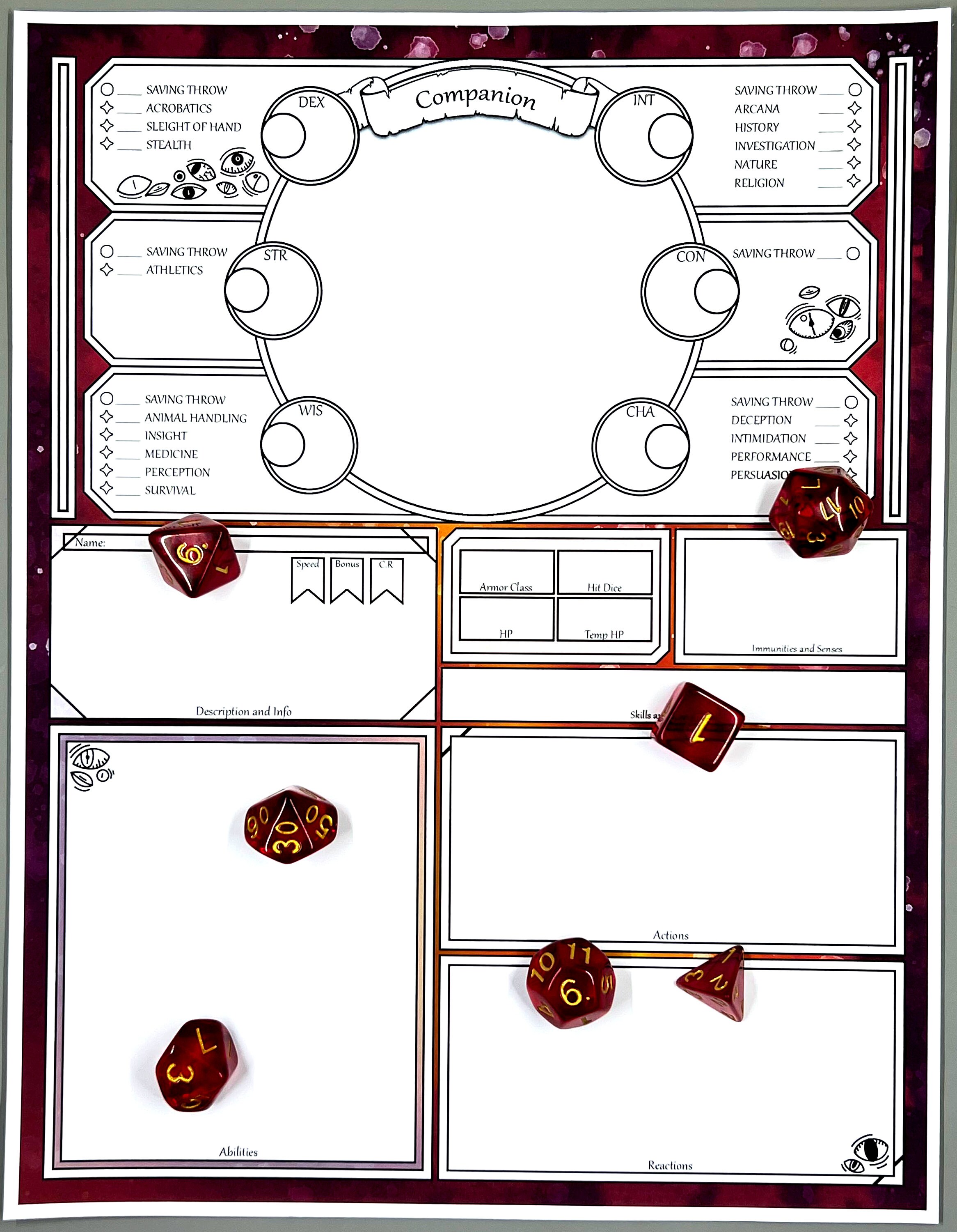 Beholder Dnd 5e Character Sheet Digital Download - Etsy
