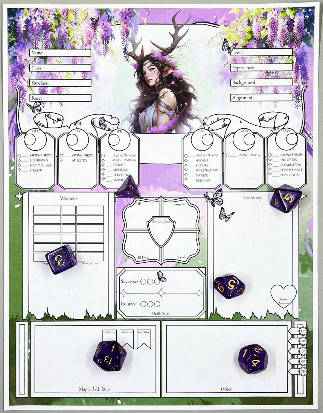 Druid Dnd 5e Character Sheet Dnd Character Journal Dungeons and Dragons ...