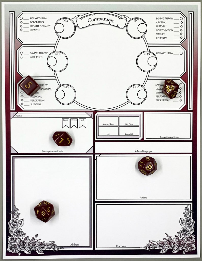 Vampire Dnd 5e Character Sheet - Etsy