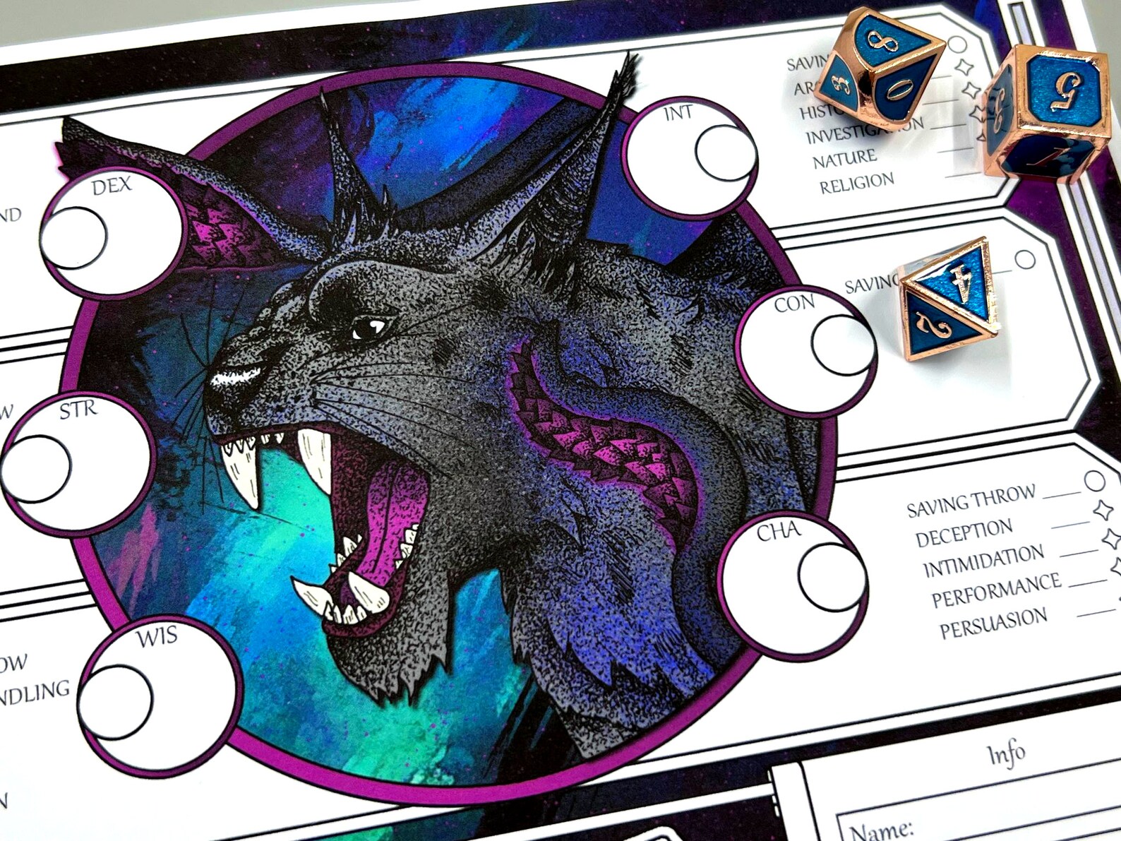 Displacer Beast Dnd 5e Character Sheet Digital Download - Etsy