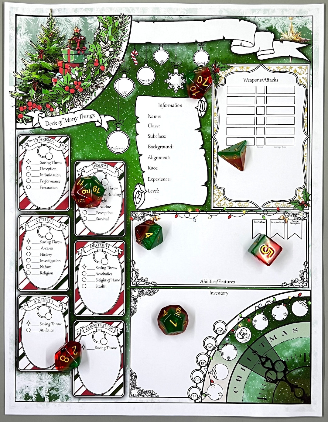 Nice List Christmas Dnd 5e Character Sheet Dnd Character Journal ...