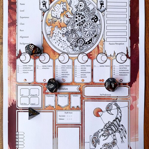 Inferno / Dnd Character Sheet PDF / Dnd 5e Character Sheet - Etsy Australia