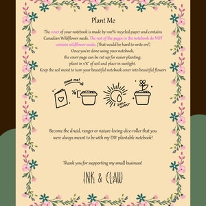 Dnd Plantable Druid Notepad | Dnd Eco Notepad | Dnd Gift | Dnd Growable ...