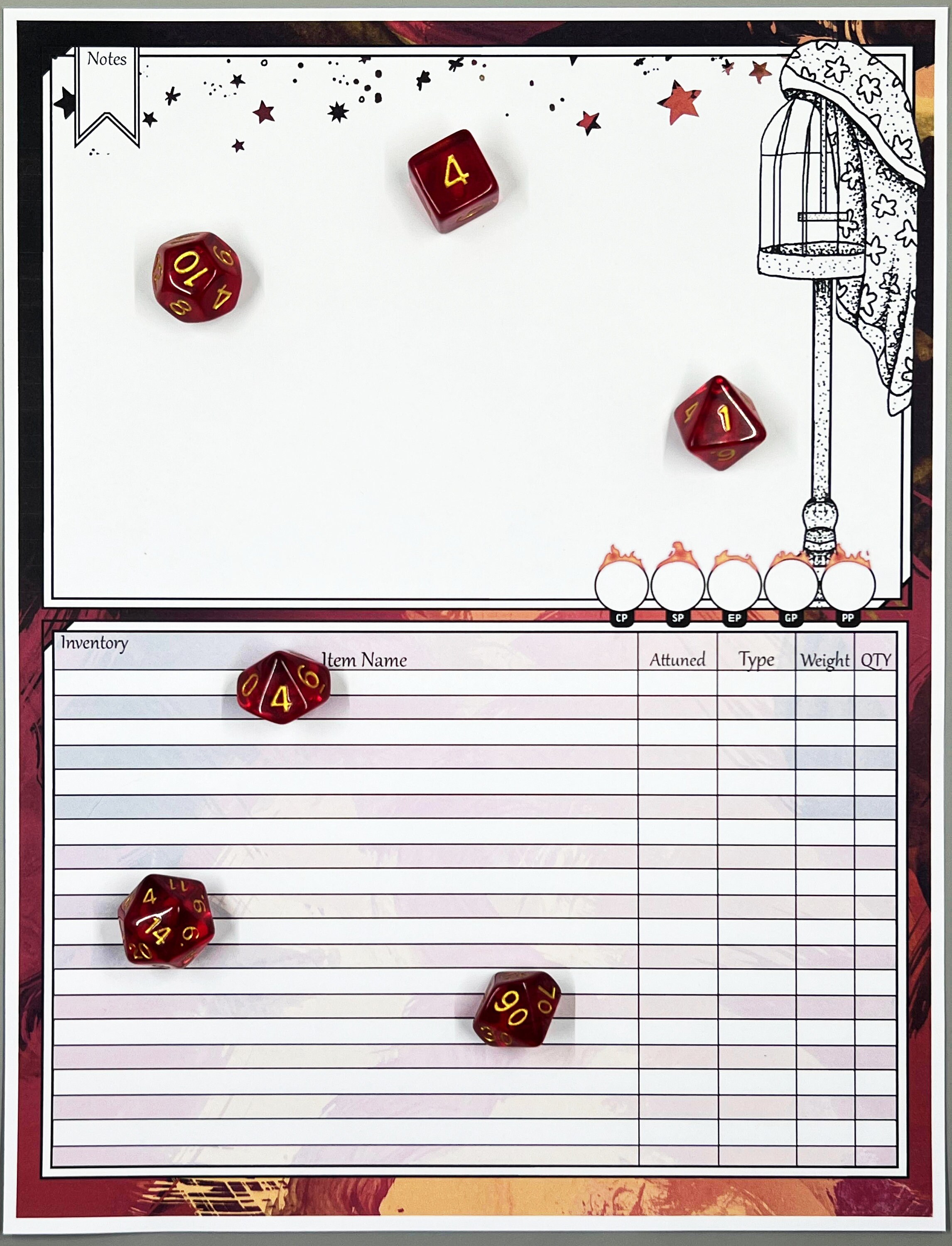 Phoenix Druid Circle of Wildfire Dnd 5e Character Sheet Digital ...