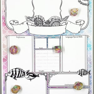 Mermaid Dnd 5e Character Sheet Digital Download - Etsy