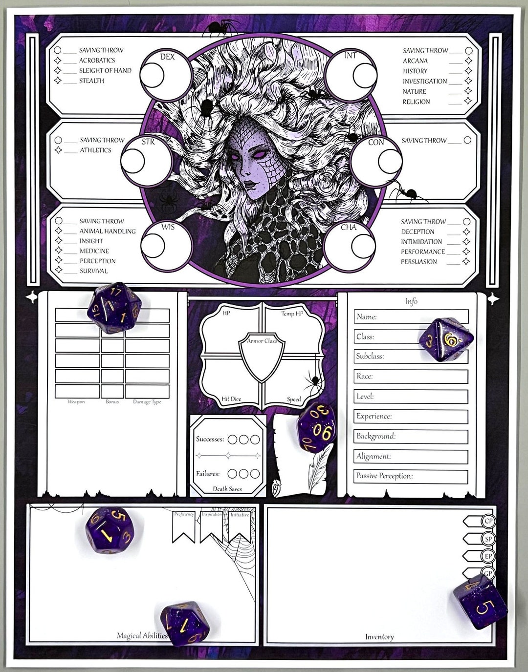 Lloth Dnd 5e Character Sheet | Dnd Character Journal | Dungeons and ...