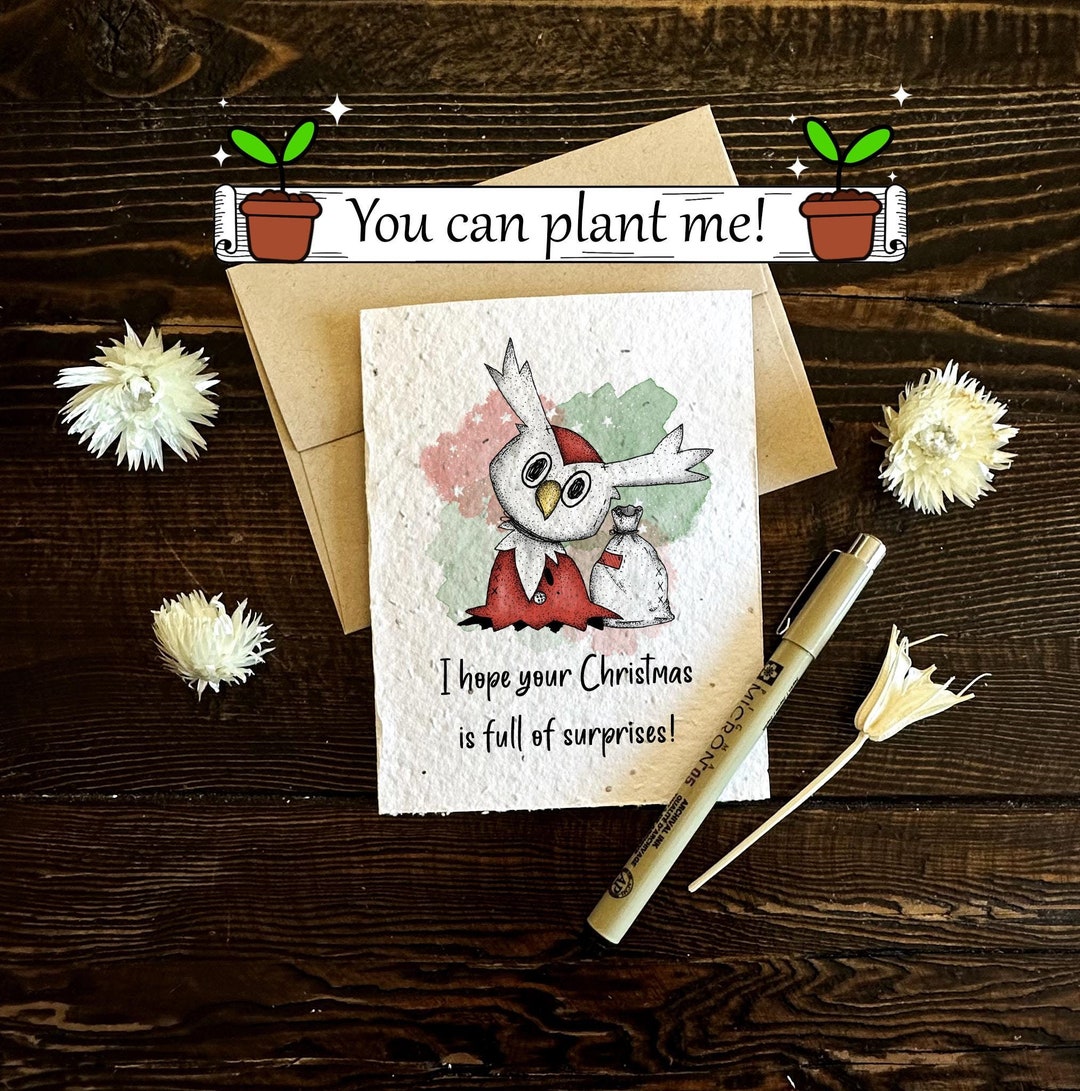 Plantable Mimikyu Card Christmas Gift Growable Wildflower Card Gift ...