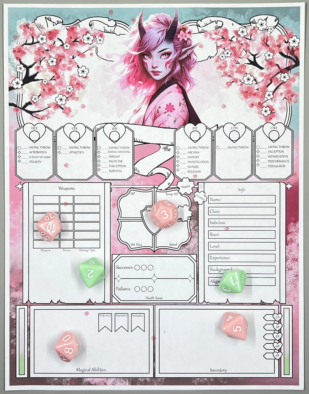 Tiefling Dnd 5e Character Sheet Dnd Character Journal Dungeons and ...