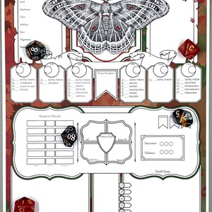 Dnd Character Sheet | Moth Enthusiast Collection Dnd Bundle | Dnd ...