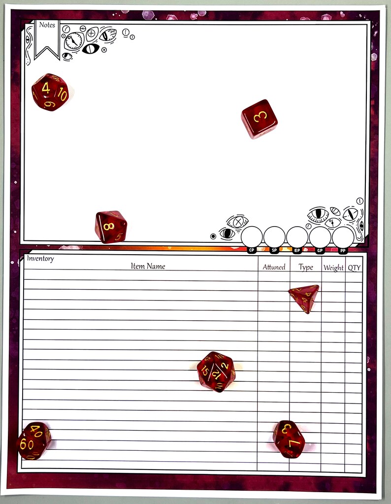 Beholder Dnd 5e Character Sheet Digital Download - Etsy