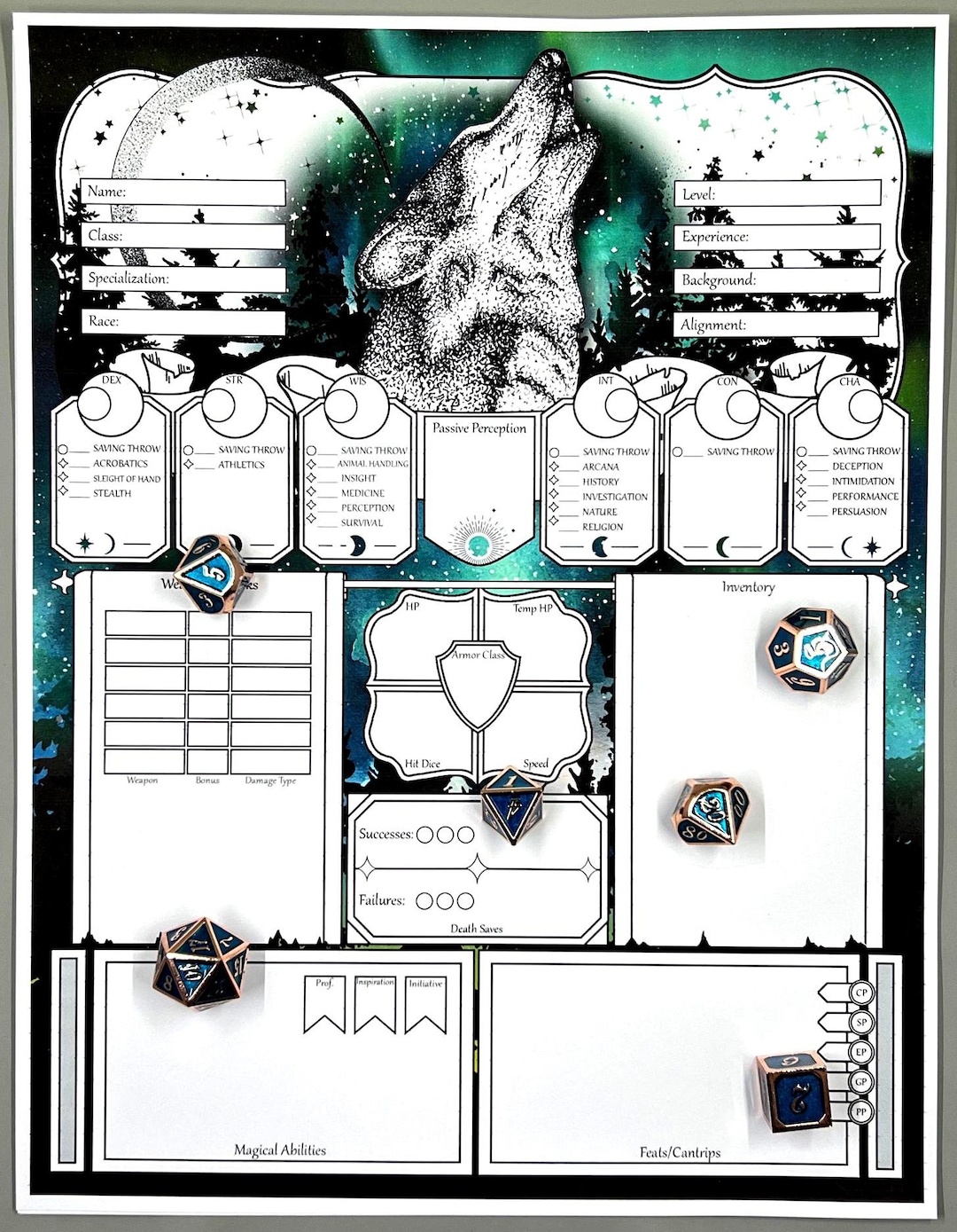 Wolf Dnd 5e Character Sheet | Dnd Character Journal | Dungeons and ...