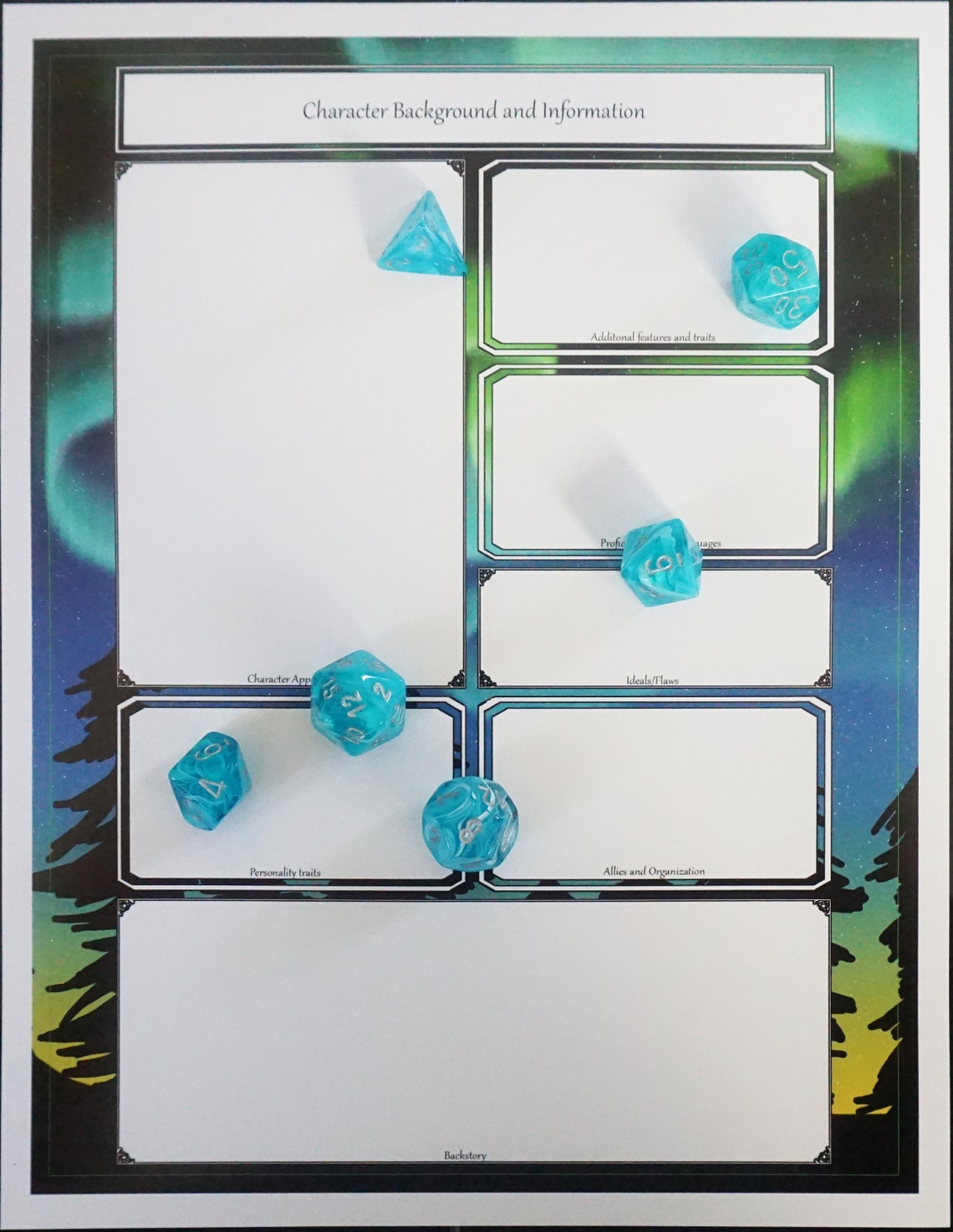 DnD Character Sheet Explorer's Pack Aurora | Etsy