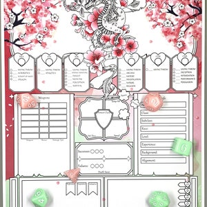 Feywild Dragons Dnd 5e Character Sheet Digital Download Bundle - Etsy