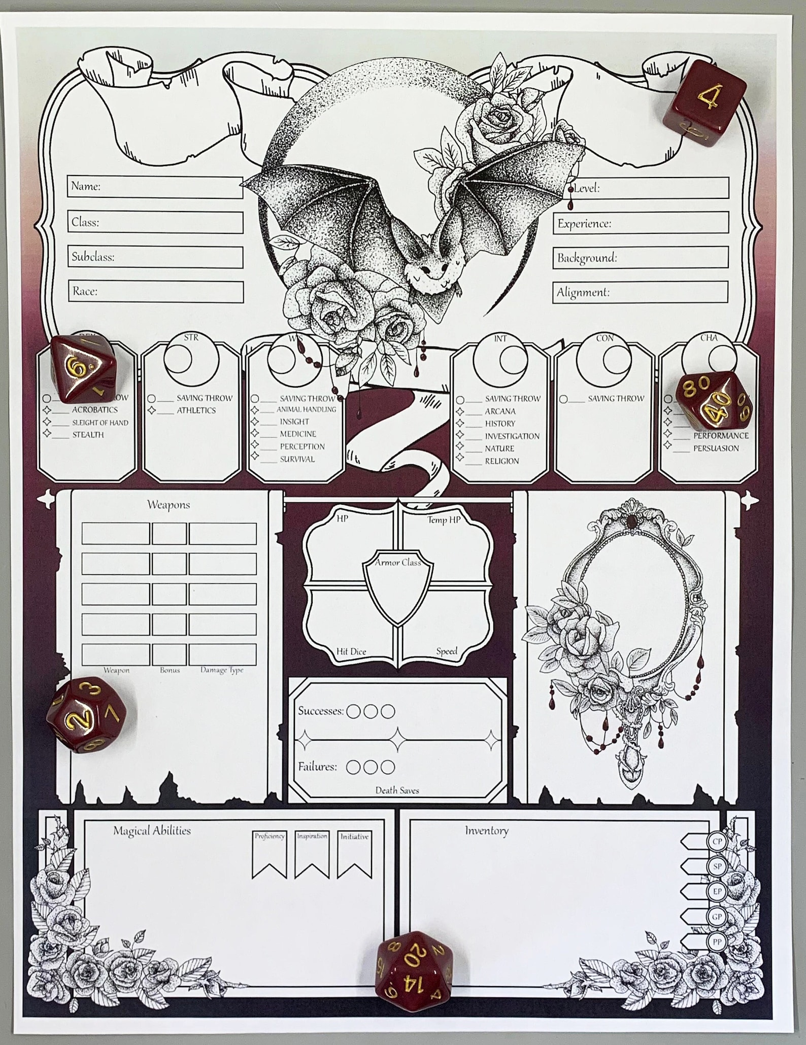 Dnd Character Sheet Vampire - Etsy
