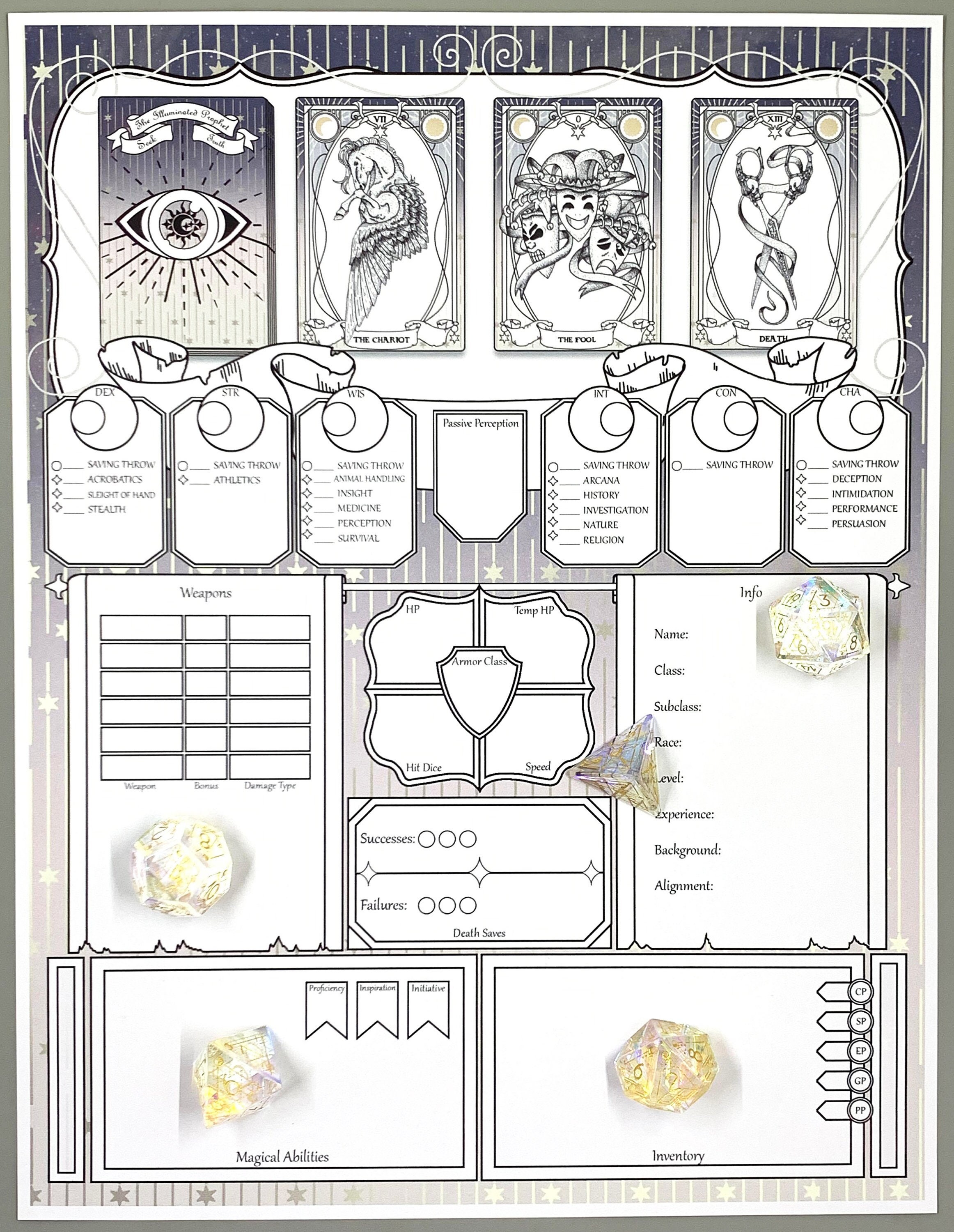 Cleric of Fate Dnd 5e Character Sheet Digital Download - Etsy